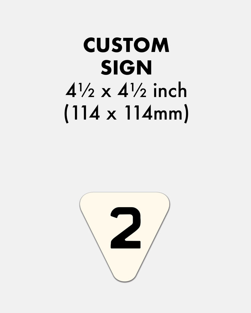 Custom Enamel Triangle Sign (4 ¼ x 4 ¼ inch) - BRIT LOCKER