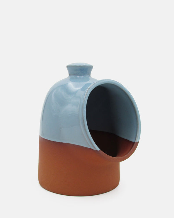 Salt Pig - Blue Glaze Terracotta - BRIT LOCKER