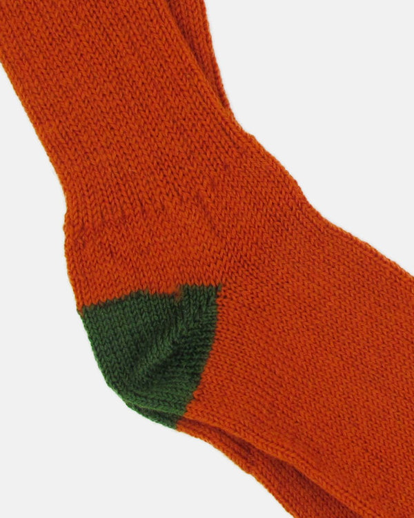 Soft Wool Socks - Orange/Ivy - BRIT LOCKER